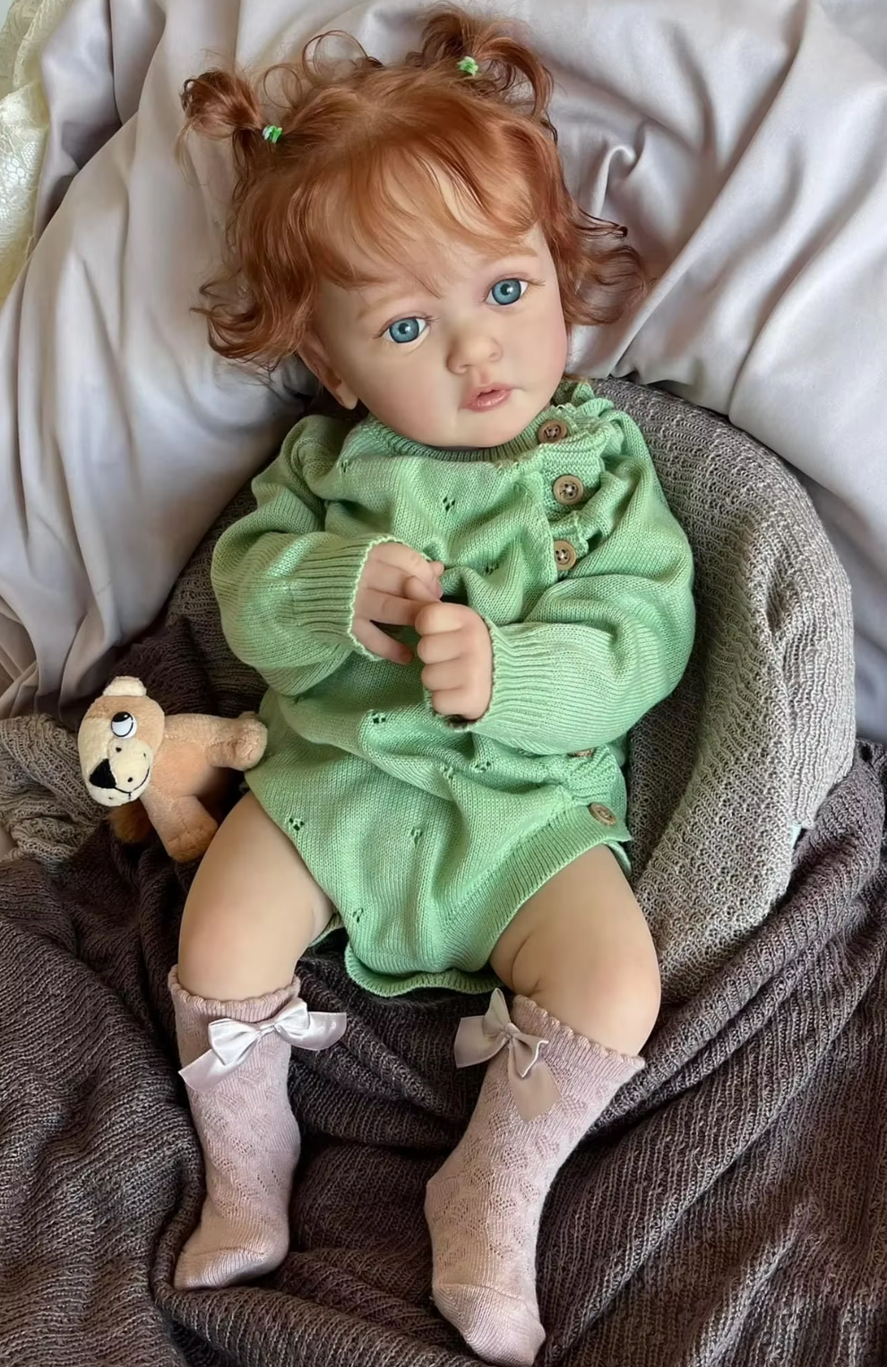 Ayana: 24-Inch Lifelike Reborn Baby Girl Doll with Hand-Rooted Red Hai ...