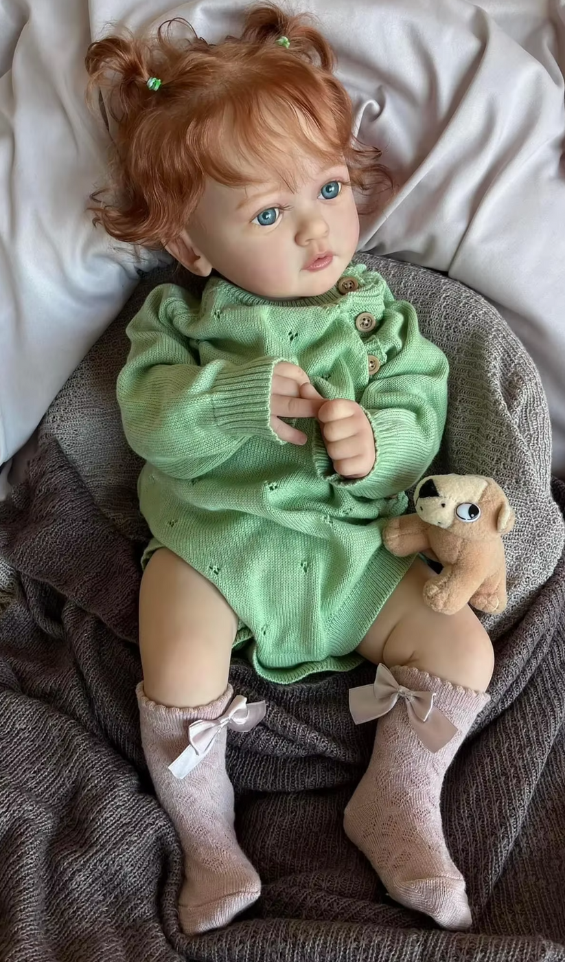 Ayana: 24-Inch Lifelike Reborn Baby Girl Doll with Hand-Rooted Red Hai ...